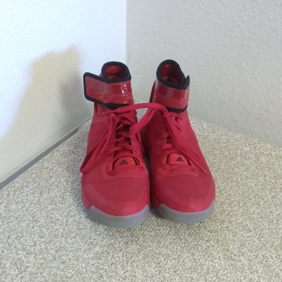 adidas | Shoes | Adidas Red High Top Lace Up Sneakers | Poshmark